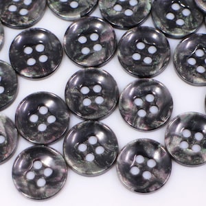 Galaxy Buttons, Shell Looking, Black and Grey Color, Four Holes, Bowl ...