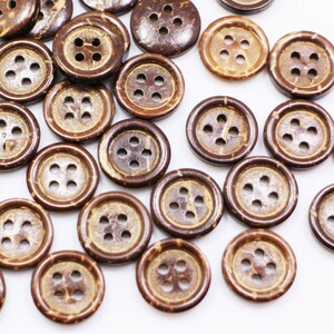 Tiny Dark Brown Wooden Button Small Natural Wood Buttons | Etsy