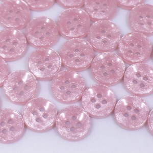 Light Pink Glitter Button, Four Holes Resin Button, Cute Shiny Button ...