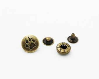 Flower Snap Buttons Floral Snap Fastener Antique Bronze | Etsy