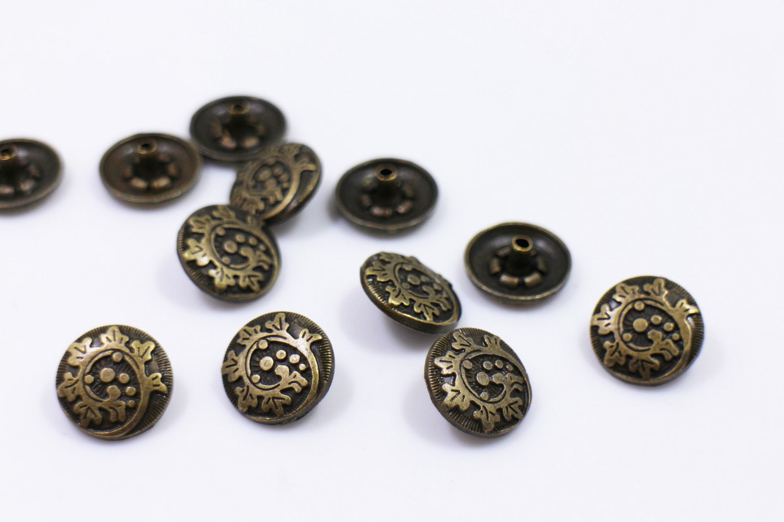 Olive Branch Metal Snap Buttons Upholstery Buttons Floral - Etsy