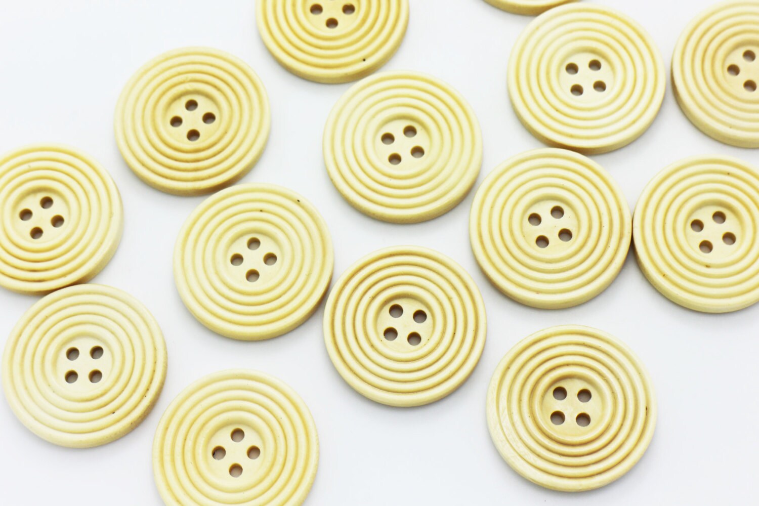 Large Cream White Circle Wooden Button Coat Button Natural | Etsy