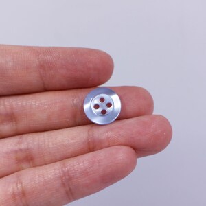 Light Blue Buttons, Small Size, Wide Edge, Shiny Finish, Pastel Blue ...