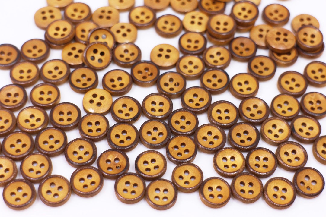 Brown Wooden Buttons, Duo Color, 10mm, 0.39inch, Two Colors, Raised ...