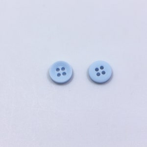 Matte Light Blue Buttons, Pastel Blue Solid Color, Four Holes, Made of ...