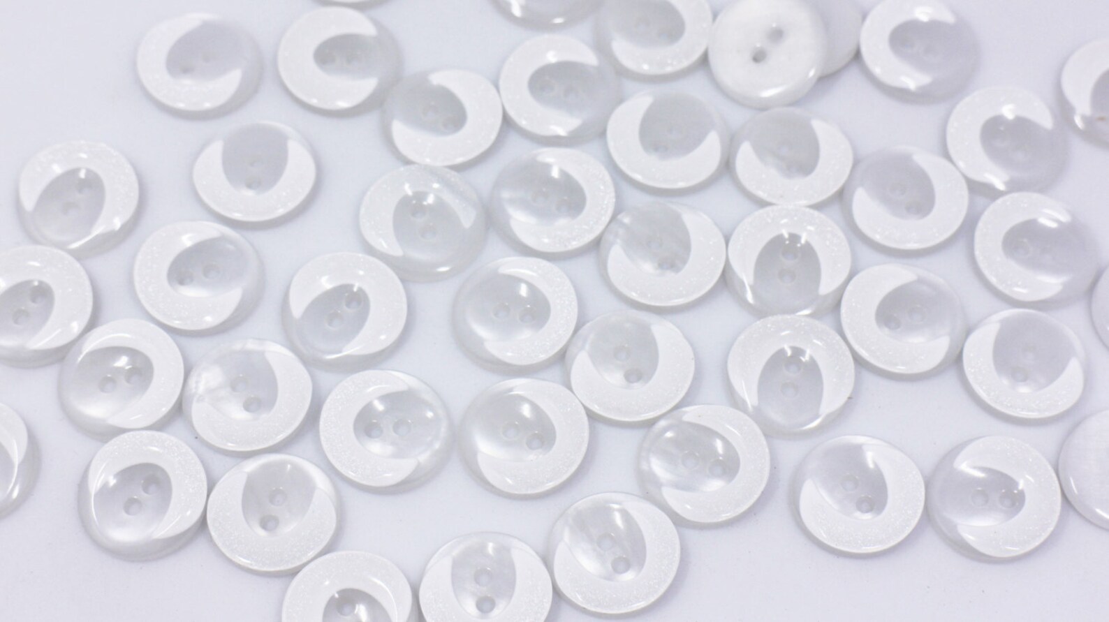 White Moon Button Resin Buttons Shiny White Button Two - Etsy