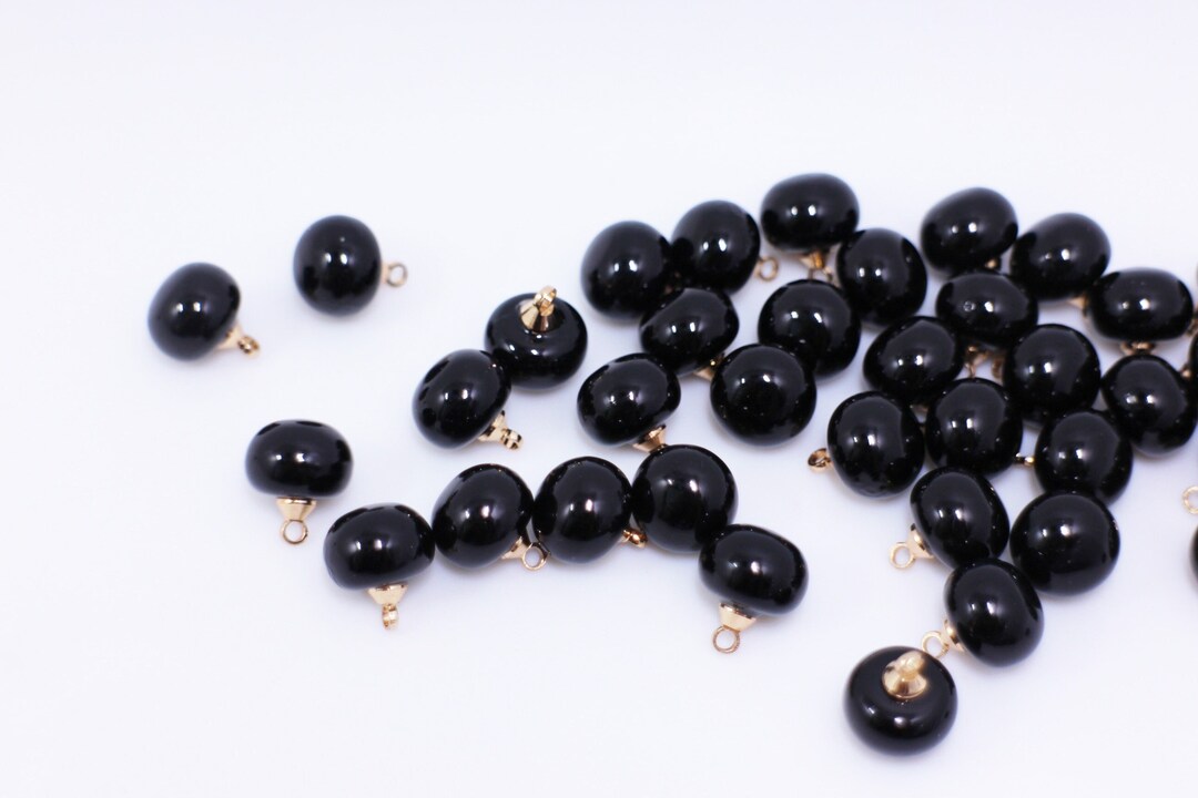 Black Shank Button, Pearl Looking, Round Oval Shape, Elegant Classy ...
