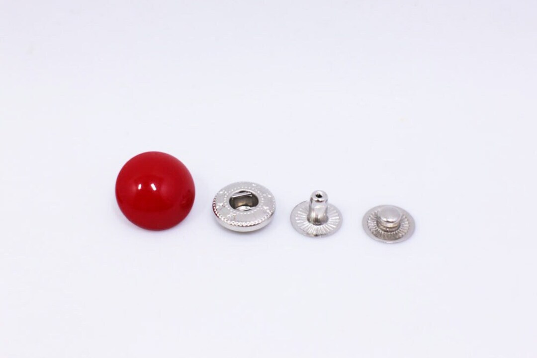 Bright Red Snap Fastener, Mushroom Shape, Glossy Press Stud, Snaps ...