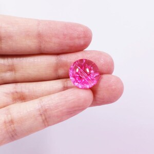 Neon Pink Acrylic Shank Buttons, Hot Pink Color, Clear Transparent ...