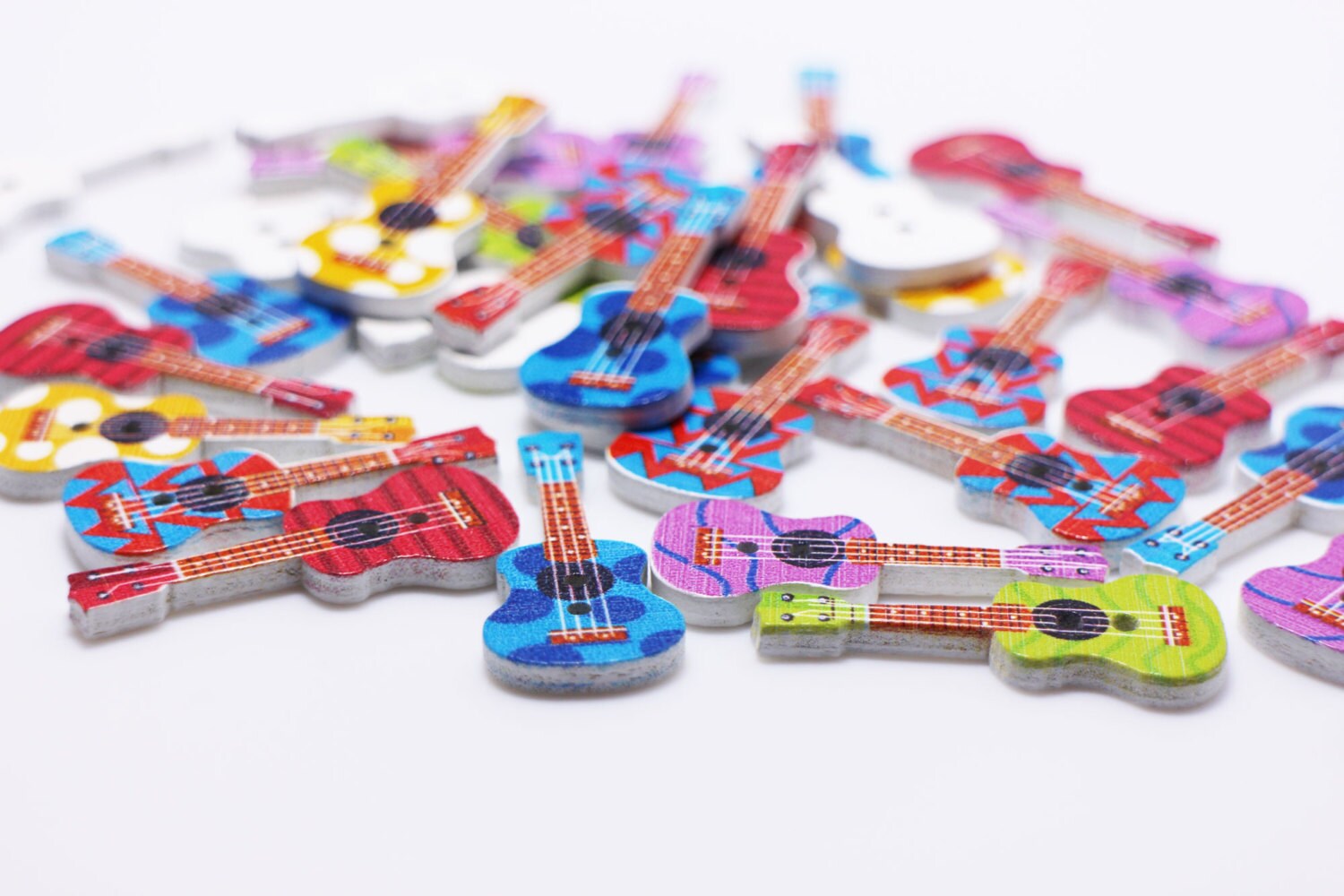 Guitar Button Musical Instrument Shape Hippie Style 2 - Etsy
