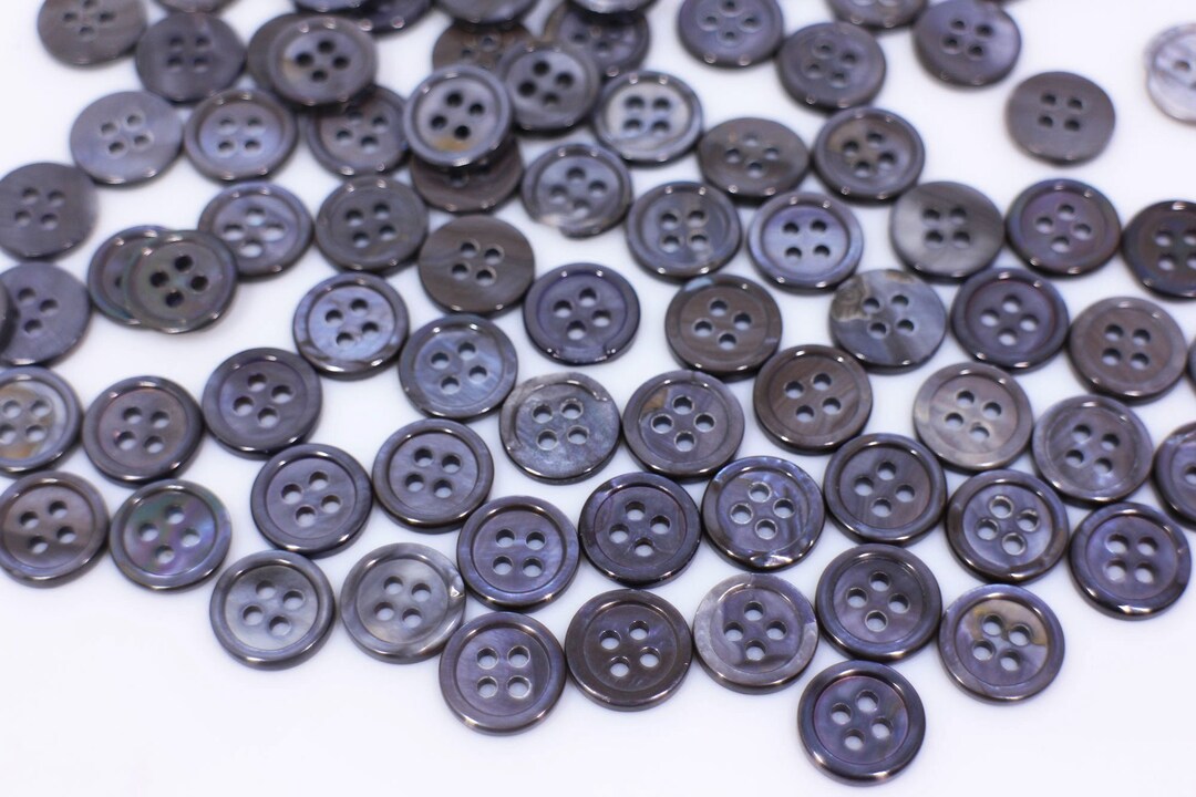 Blue Gray Sea Shell Button, 10mm, 0.39inch, Natural Seashell Made ...