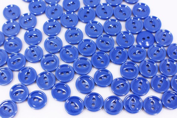 Blue Fish Eye Button Bright Blue Button Two Holes Sewing - Etsy
