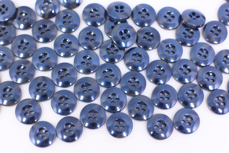 Dark Blue Buttons, Wide Edge, Dark Blue Color, Four Holes, Pattern, for ...