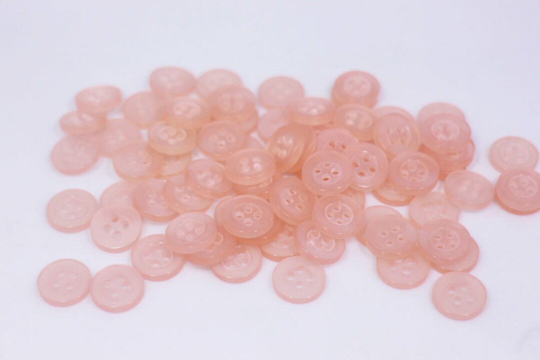 50 Light Peach Button, Raised Edge, Semi-transparent, Light Pink Color ...