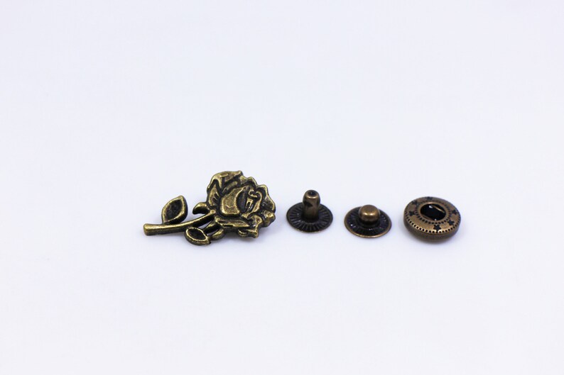 Rose Snap Button Bronze Color Flower Shaped Snap Fastener - Etsy