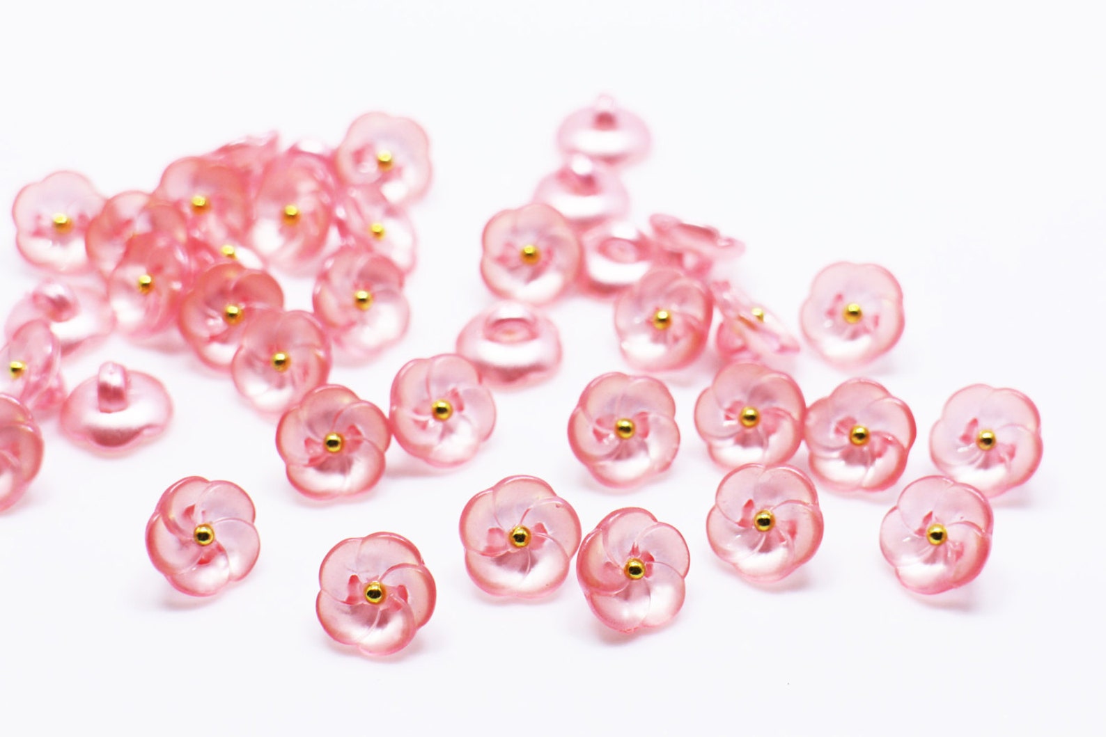 Pink Flower Shank Buttons Plum Flower-shape Button Japanese - Etsy
