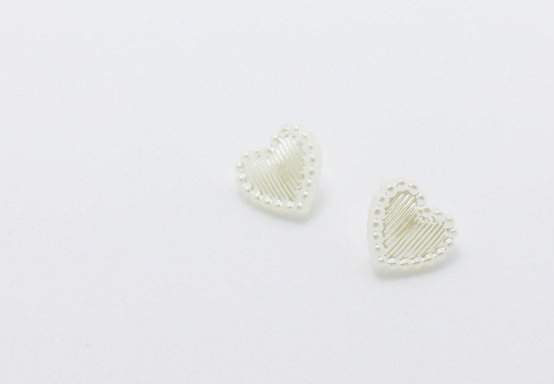 Heart Shank Buttons, Pearl White Color, Heart Shape, for Sewing Wedding ...