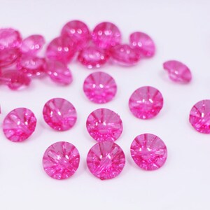 Neon Pink Acrylic Shank Buttons, Hot Pink Color, Clear Transparent ...