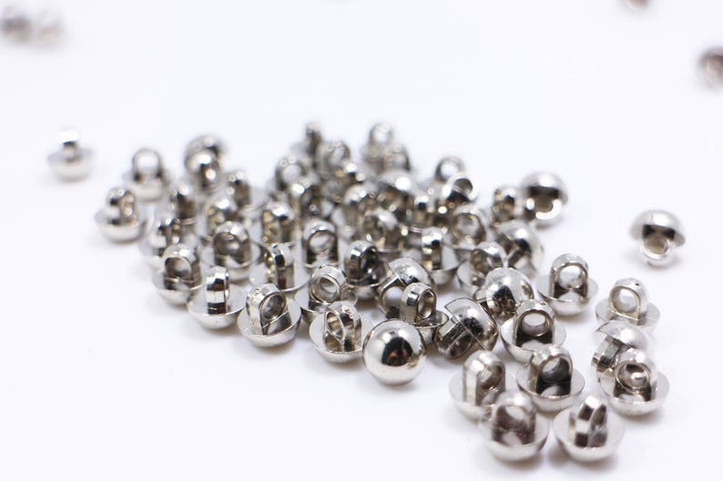 Extra Small Silver Shank Buttons Mini Silver Button Shank | Etsy