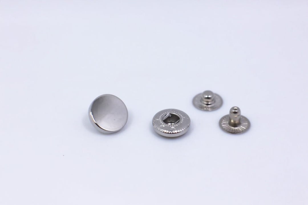 Silver Metal Snap Buttons, Flat Top, Round Shape, Upholstery, Model 633 ...