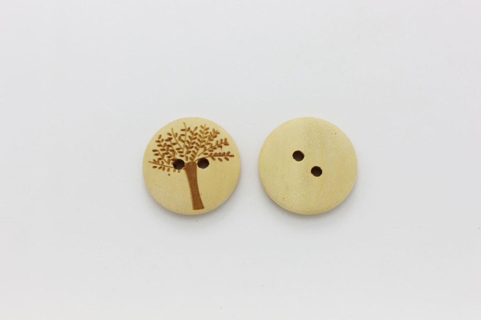 Tree Wooden Button Children Button Baby Button Natural | Etsy