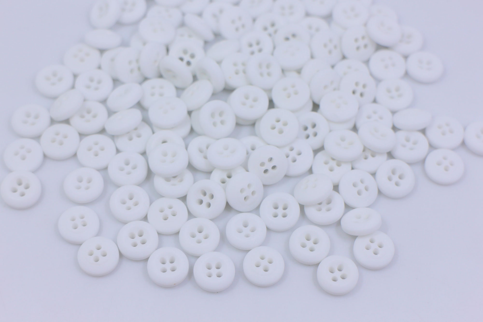 Tiny Matte White Buttons Bowl Shaped Buttons Resin Buttons | Etsy