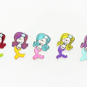 Mermaid Wooden Button, Cartoon Princess, Coastal Theme Decoration, Two ...