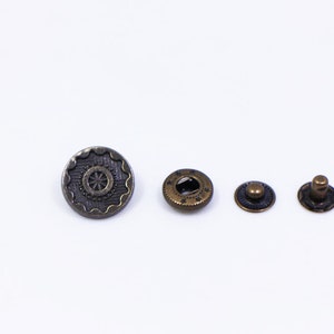 Snap Buttons, Antique Bronze Color Press Stud, Upholstery Button, Snap ...