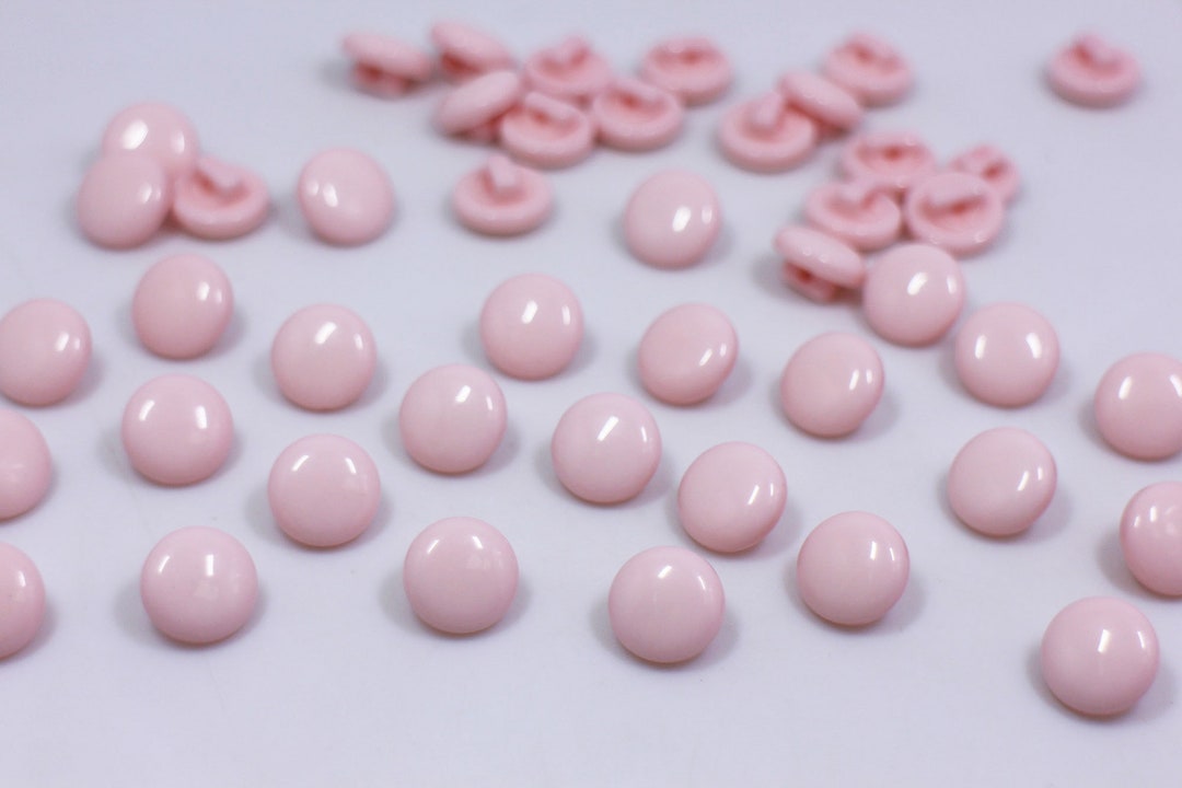 Light Pink Shank Button, Glossy Pastel Pink Shank Button, Small Shank ...