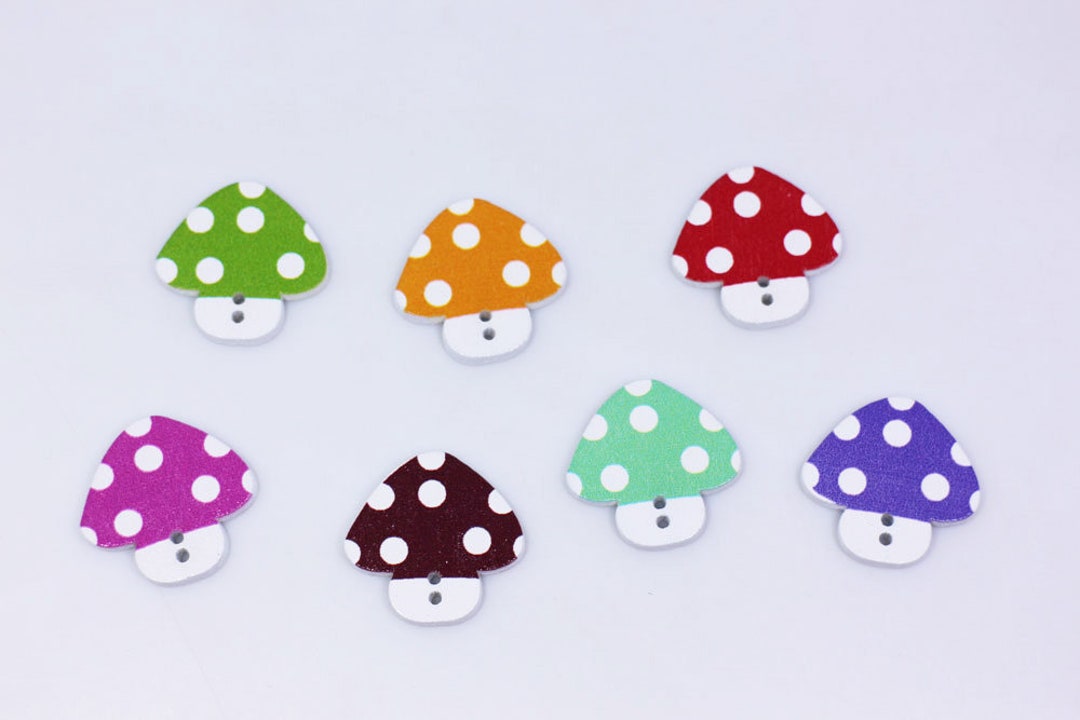 Mushroom Buttons, Polka Dot Pattern, Natural Wooden Material, Dot ...