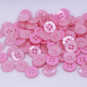 Light Pink Buttons, Pastel Pink Color, Raised Wide Edge, Four Holes ...