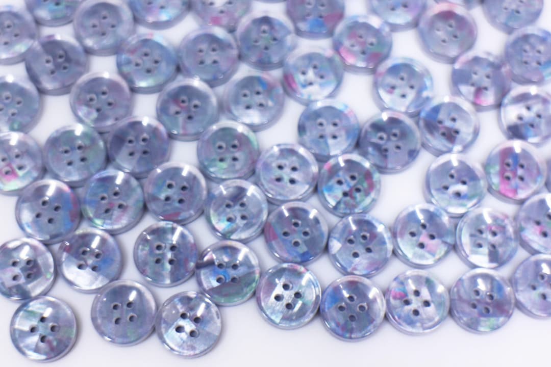 Shiny Blue Button, Beautiful Shell Looking, Bowl Shaped, Four Hole, for ...