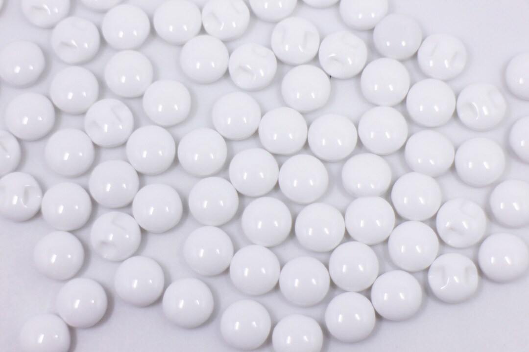 Extra Small White Shank Buttons, Tunnel Shank, Tiny Mini Size, Glossy ...