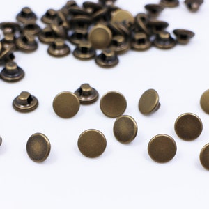 Bronze Color Metal Shank Buttons, Antique Bronze Color, Flat Top, for ...