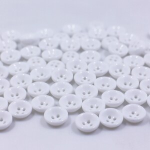 White Bowl Shaped Button, Small Raised Edge Button, Four Holes Resin ...
