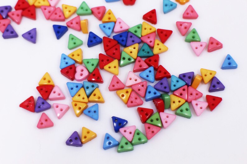 Tiny Triangle Button Mixed Color Triangle-shape Button Two | Etsy