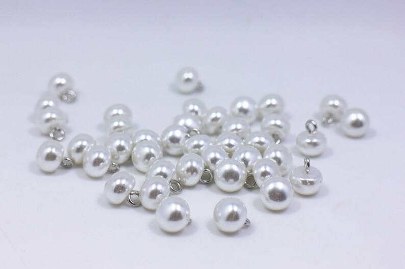 White Pearl Shank Buttons Pearl Buttons With Metal Shank - Etsy