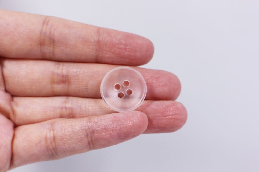 Matte Frosted Clear Buttons, Large Size, Transparent, Four Holes, Bowl ...