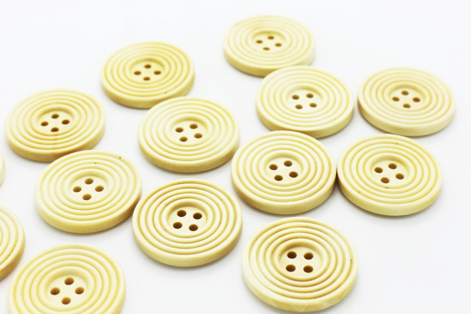 Large Cream White Circle Wooden Button Coat Button Natural | Etsy