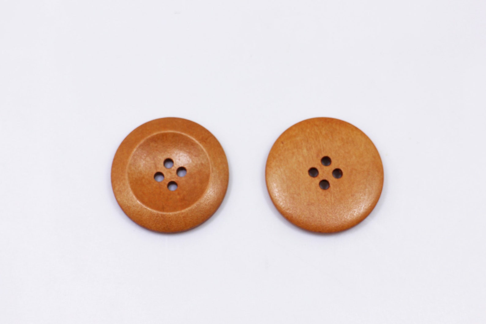 Large Brown Wood Buttons Raised Edge Buttons Wide Edge | Etsy