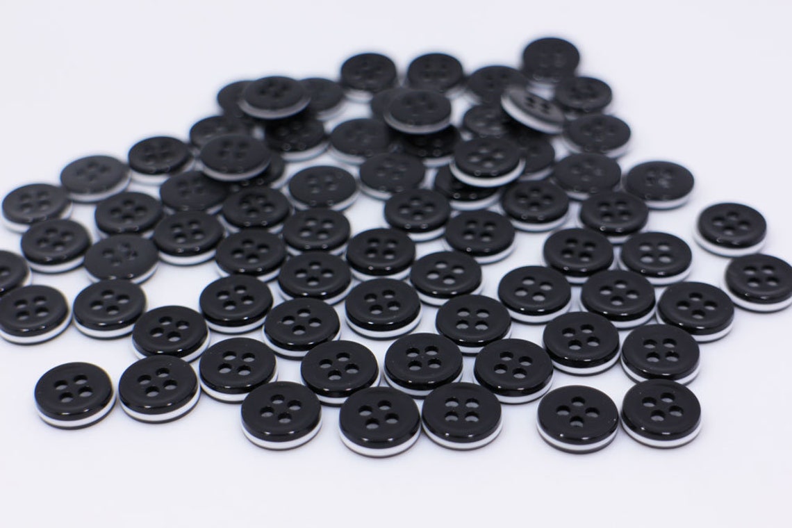 Black Button Small Black Buttons Layered Buttons Blouse - Etsy