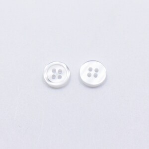 White Shiny Button, Shiny Finish, Raised Edge, Four Holes, for Sewing ...