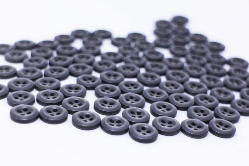 Frosted Gray Buttons, Wide Edge, for Men Suit Shirt, Four Holes, Made ...