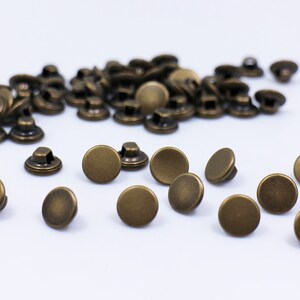 Bronze Color Metal Shank Buttons, Antique Bronze Color, Flat Top, for ...