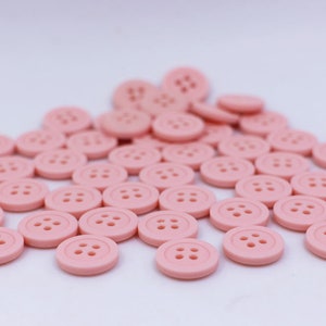 Matte Pink Button, Four Holes, Light Pastel Pink Color, Raised Edge ...