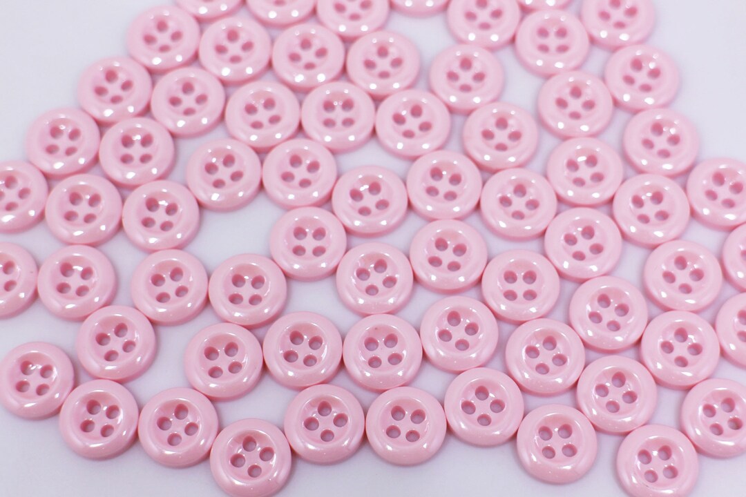 Pastel Pink Button, Light Baby Pink Color, Glossy Finish, Four Hole ...