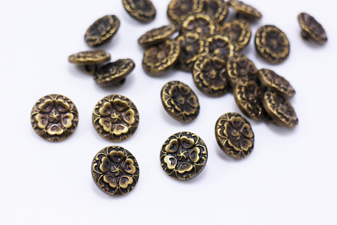 Flower Shank Buttons, Made of ABS Plastic, Floral Pattern, Antique ...