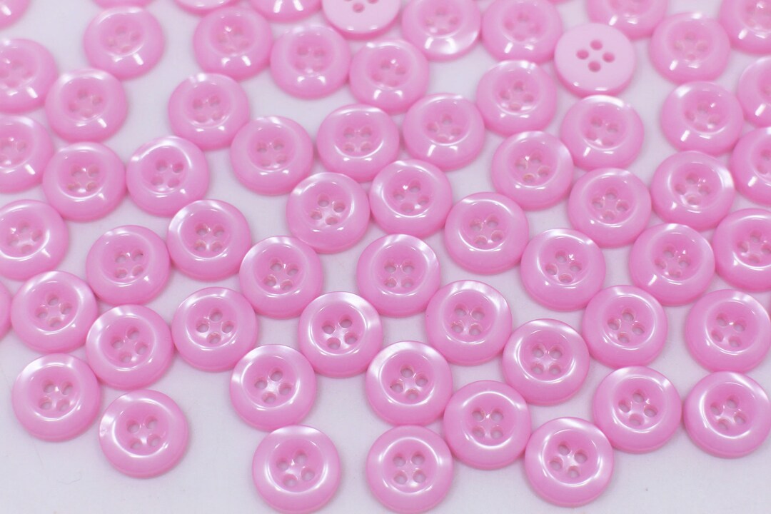 Baby Pink Buttons, Pastel Pink Color, Small Size, Made of Resin, Four ...