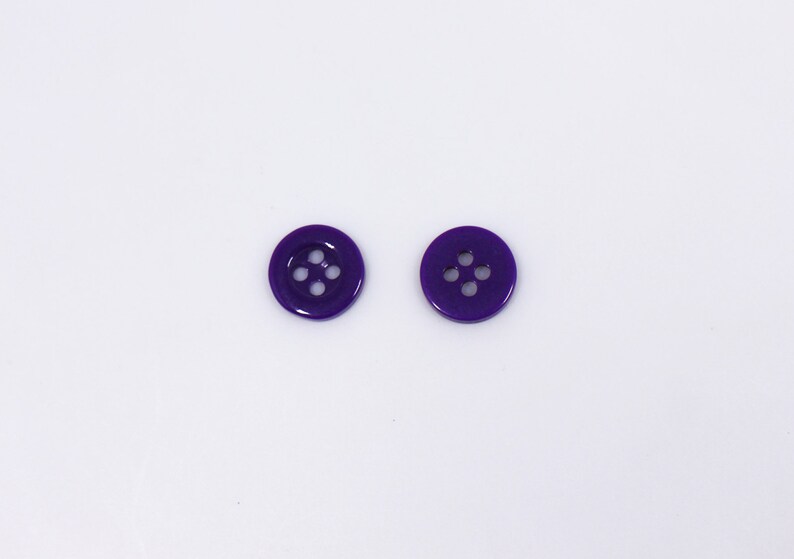 50 Dark Purple Buttons Resin Material Four Holes Raised - Etsy