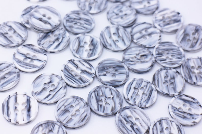 White Marble Pattern Button White and Black Button Stylish - Etsy